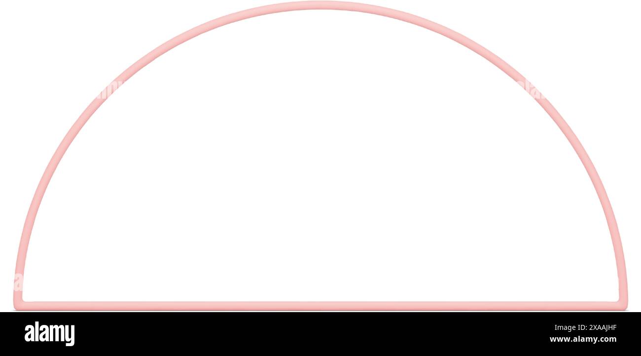 Pink semicircle basic foundation geometric boundary half round 3d ...