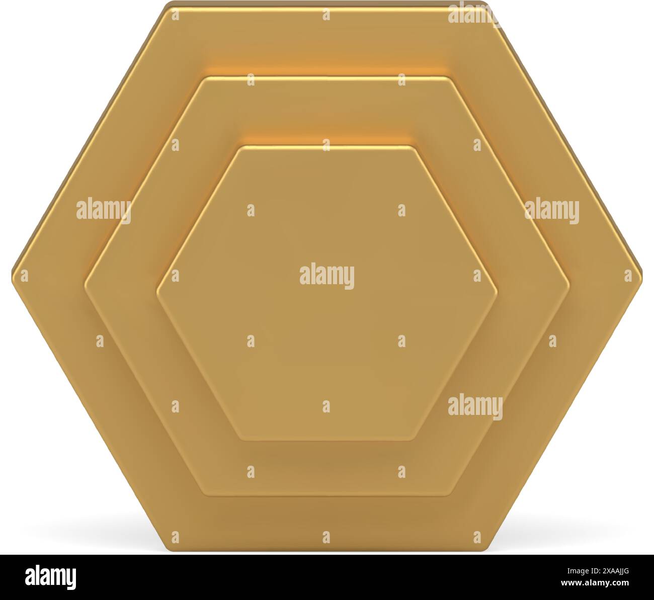 Golden hexagonal metallic level vertical wall geometric 3d decor ...