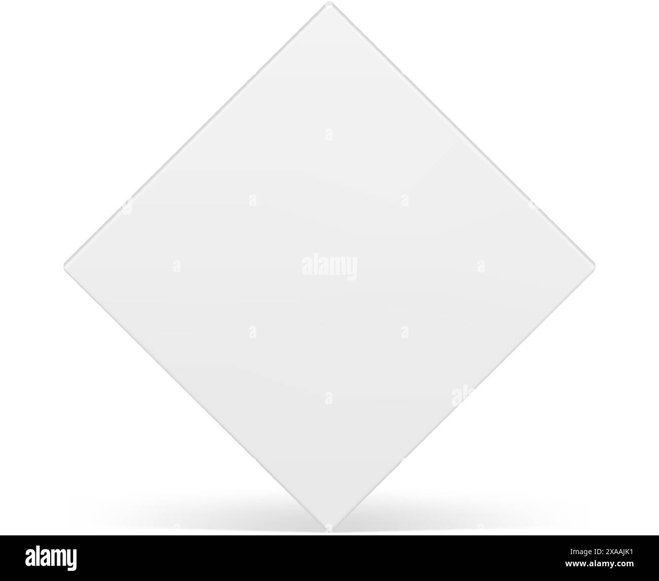 White Glossy Rhombus Geometric Vertical Platform Basic Foundation 3d Element Design Realistic