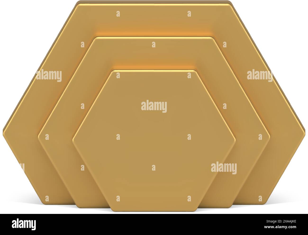 Golden polygonal vertical wall multilevel geometric 3d element ...