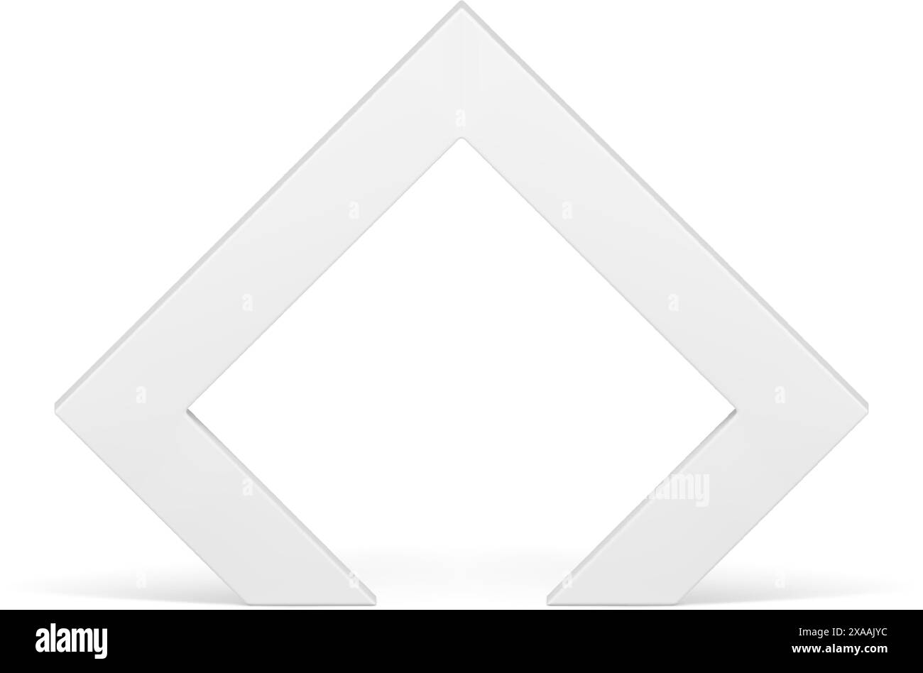 White Polygonal Arch Angular Entrance Base Foundation Stage Presentation Realistic Vector