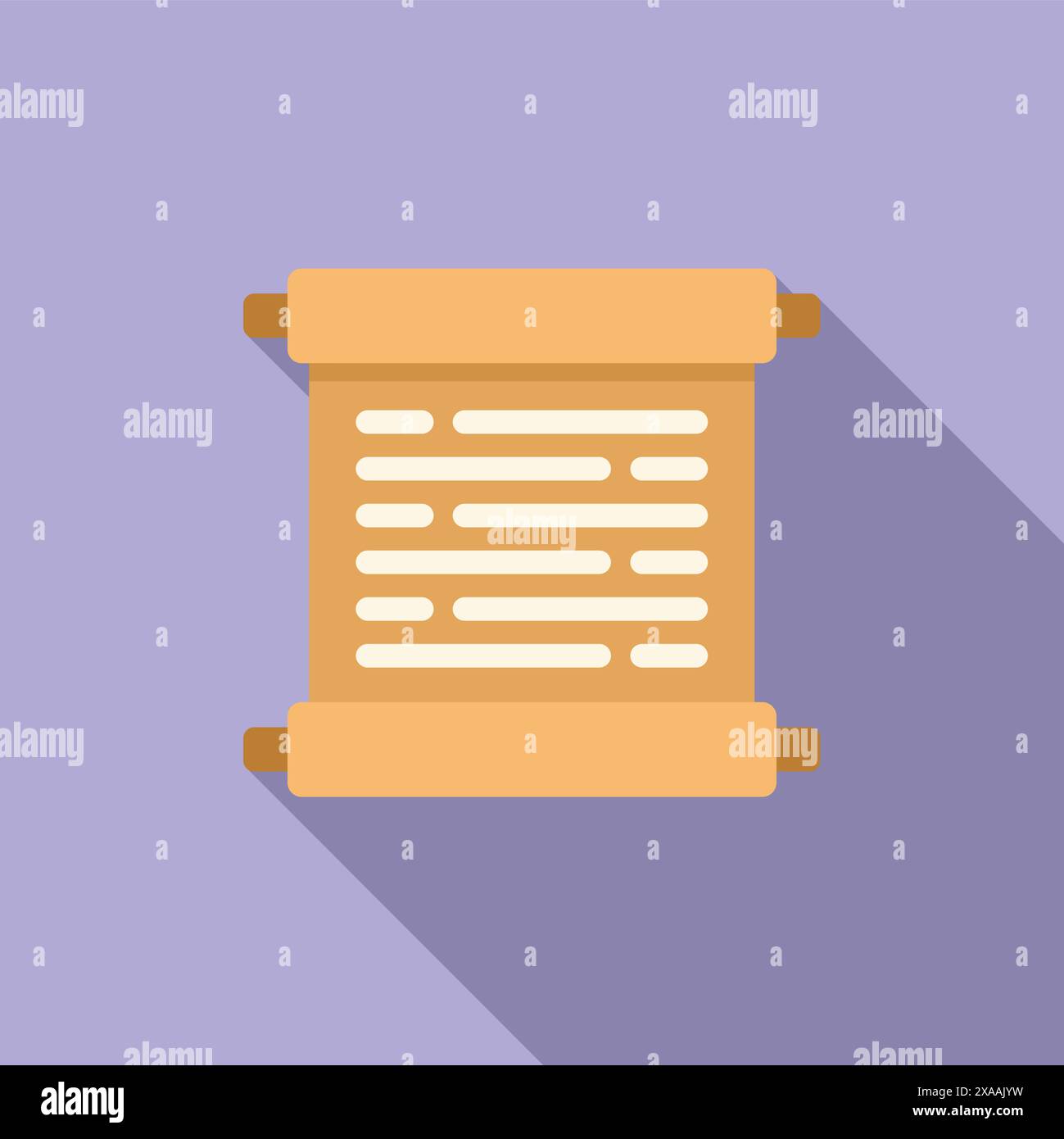 Minimalist flat design vector depicting a scroll, suitable for various ...
