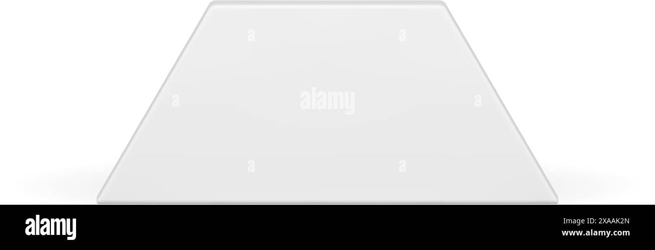 White trapezoid regular foundation block 3d slim element vertical wall ...