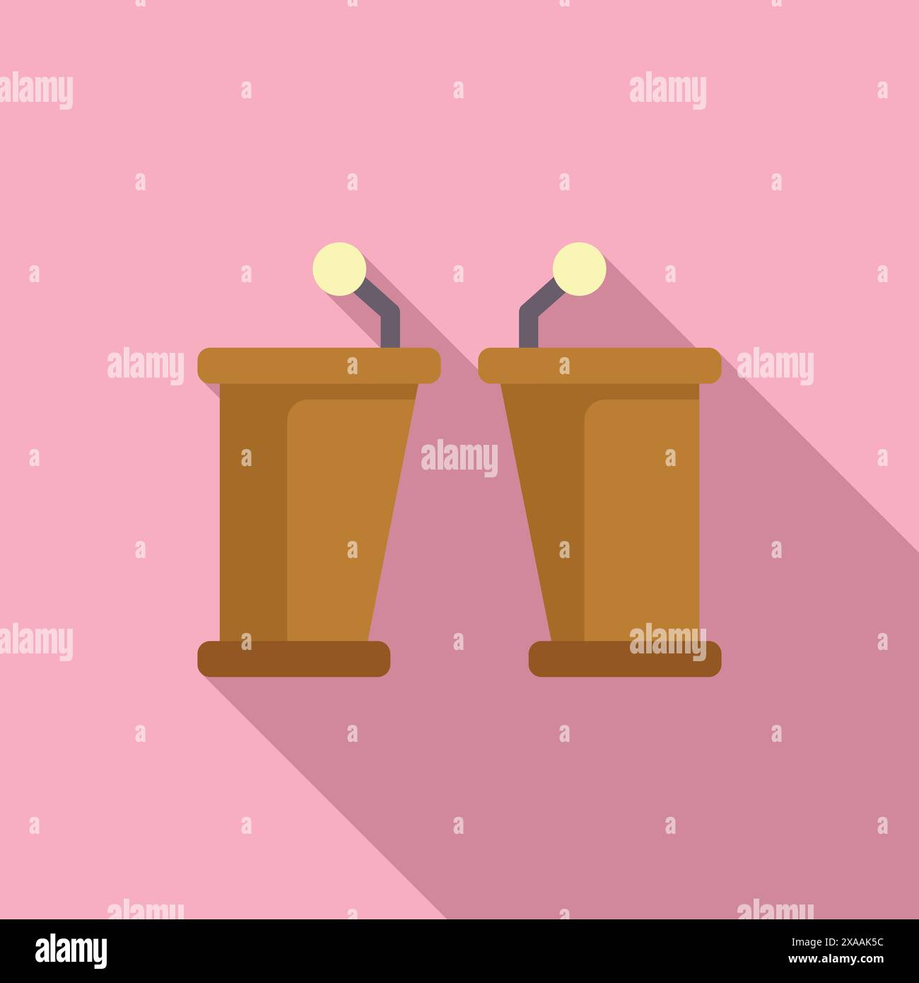 Two cartoon style lecture podiums on a pink background, suitable for ...