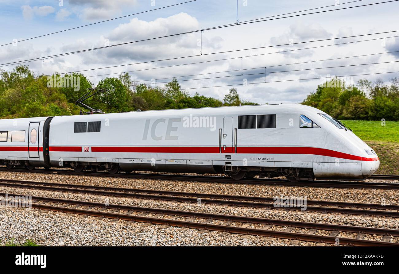 Hebertshausen, Germany, 10th Apr 2024: An ICE 1 (DB series 401) from ...