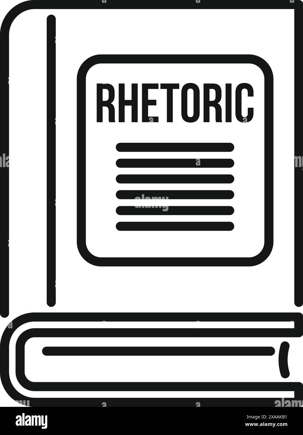 Rhetoric concept icon illustration in black and white symbolic design ...
