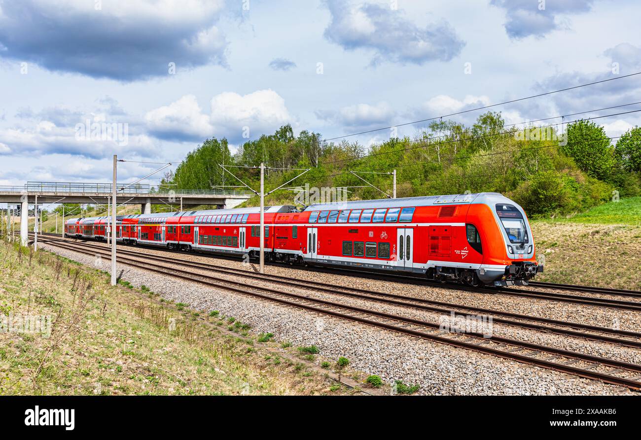 Hebertshausen, Germany, 10th Apr 2024: The Munich-Nuremberg Express ...