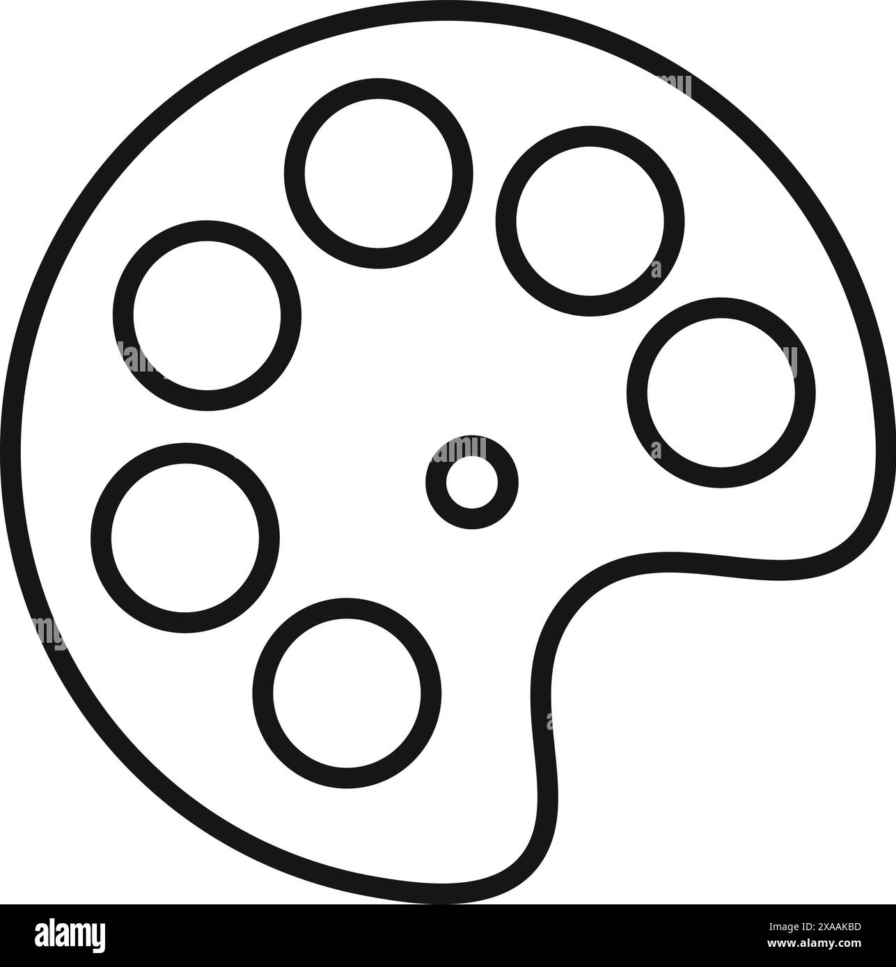 Black and white line drawing of an artist's palette, suitable for art ...