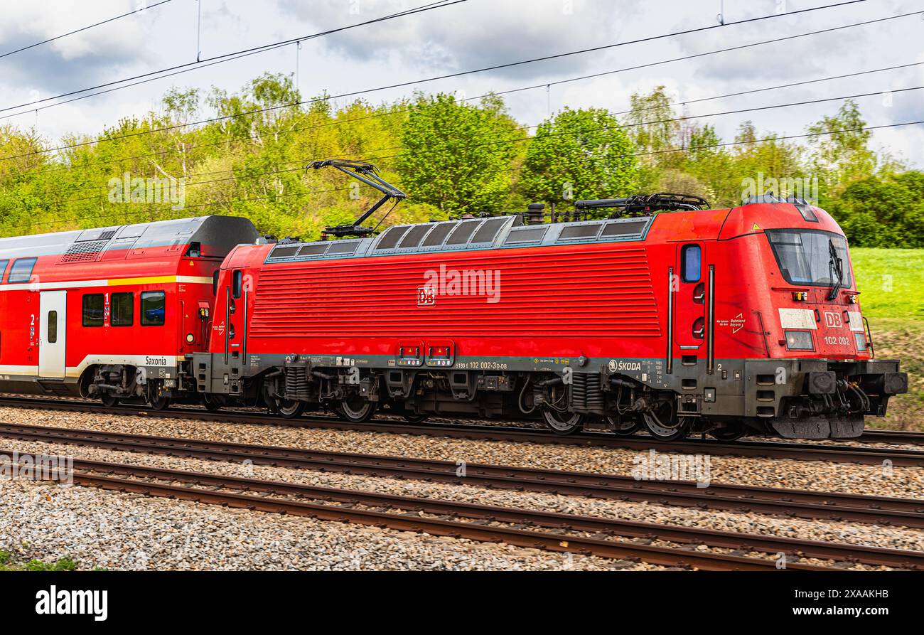 Hebertshausen, Germany, 10th Apr 2024: The Munich-Nuremberg Express ...
