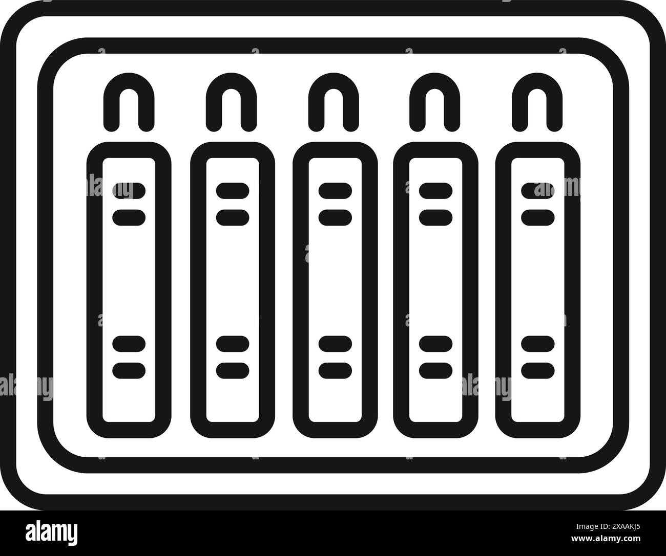 Simple line drawing of a usb hub with multiple ports on a white ...