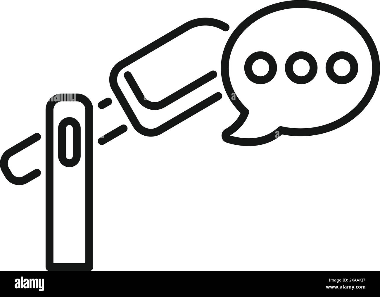 Black and white digital voice recorder icon with speech bubble symbol ...