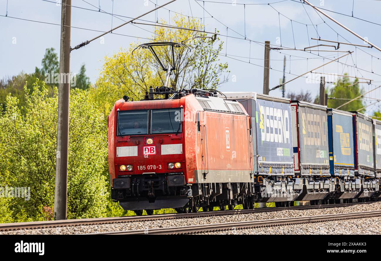 Hebertshausen, Germany, 10th Apr 2024: An electric locomotive of the ...