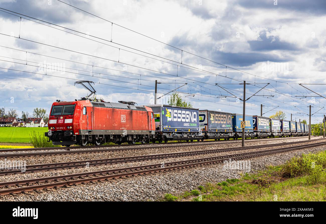 Hebertshausen, Germany, 10th Apr 2024: An electric locomotive of the ...