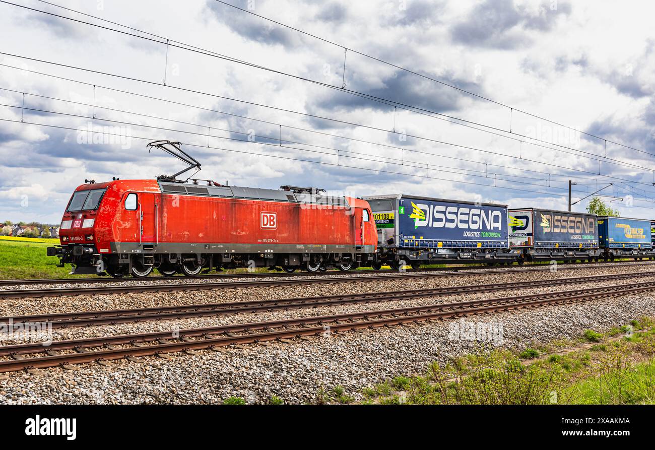 Hebertshausen, Germany, 10th Apr 2024: An electric locomotive of the ...