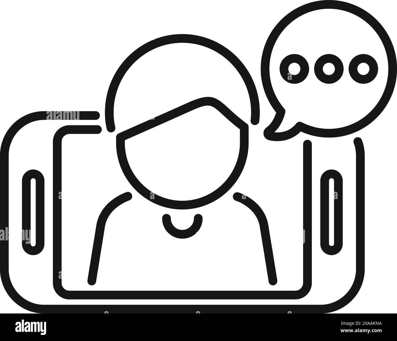 Modern and minimalistic online video call icon for virtual ...