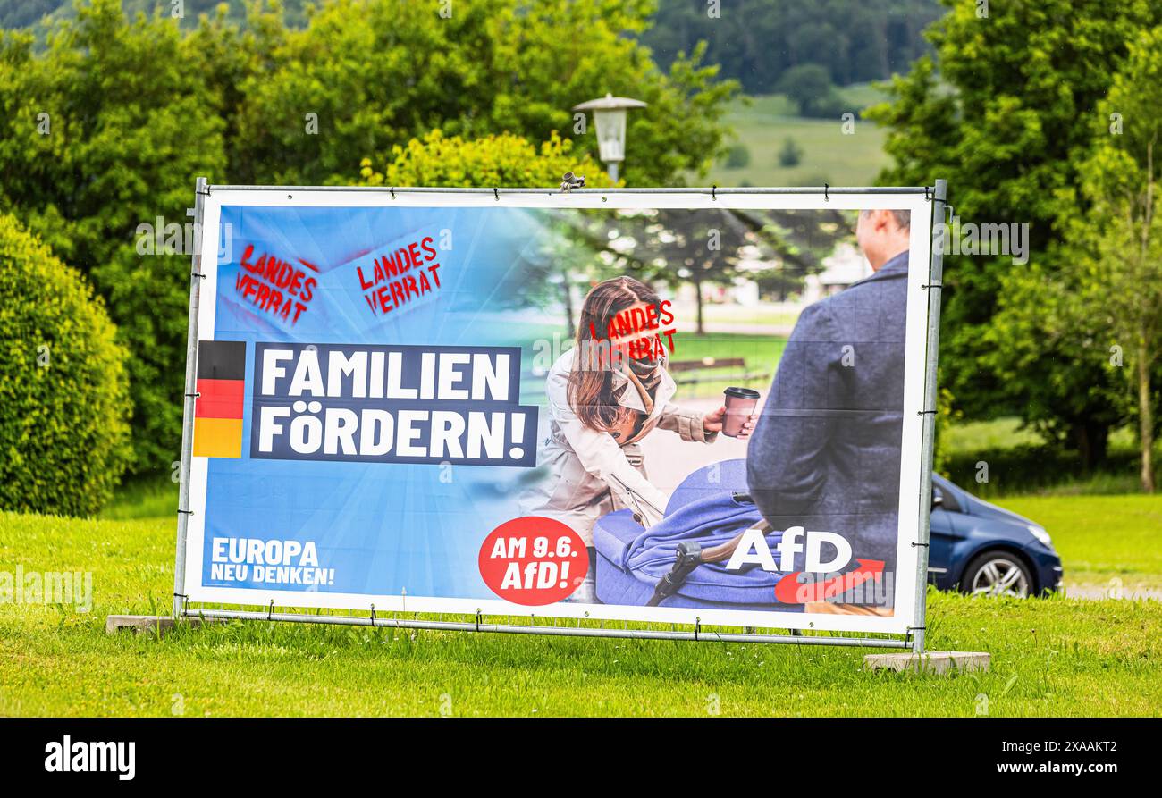 Lauchringen, Germany, 26rd May 2024: An election campaign poster from ...