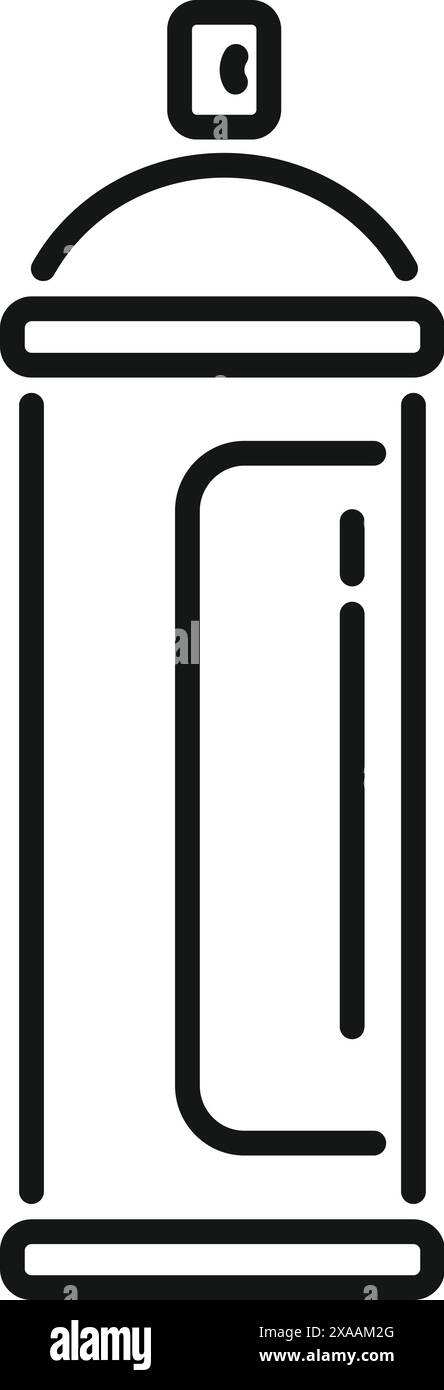 Vector outline drawing of a simple, modern aerosol spray can, ideal for ...