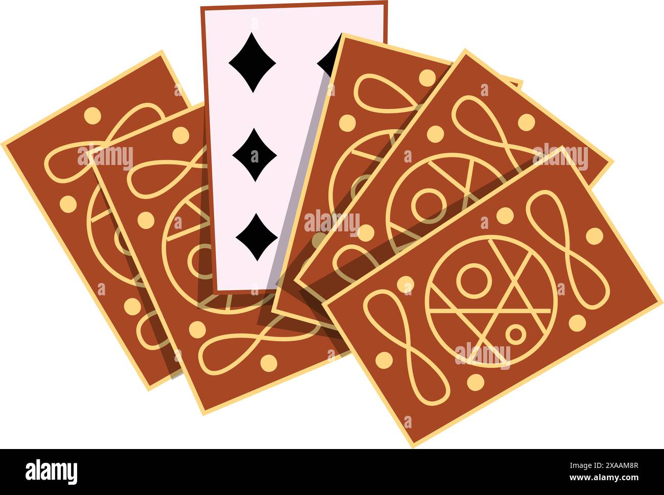 Collection of ornately designed playing cards with a retro feel ...