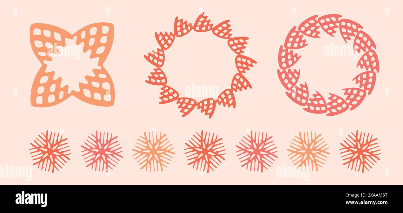 Peach fuzz botanical set texture vector motif with color of the year ...