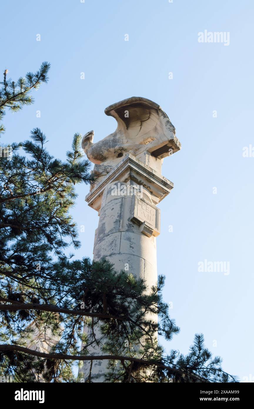 Split, Croatia - 21 April 2024: Historical column with eagle, from the ...