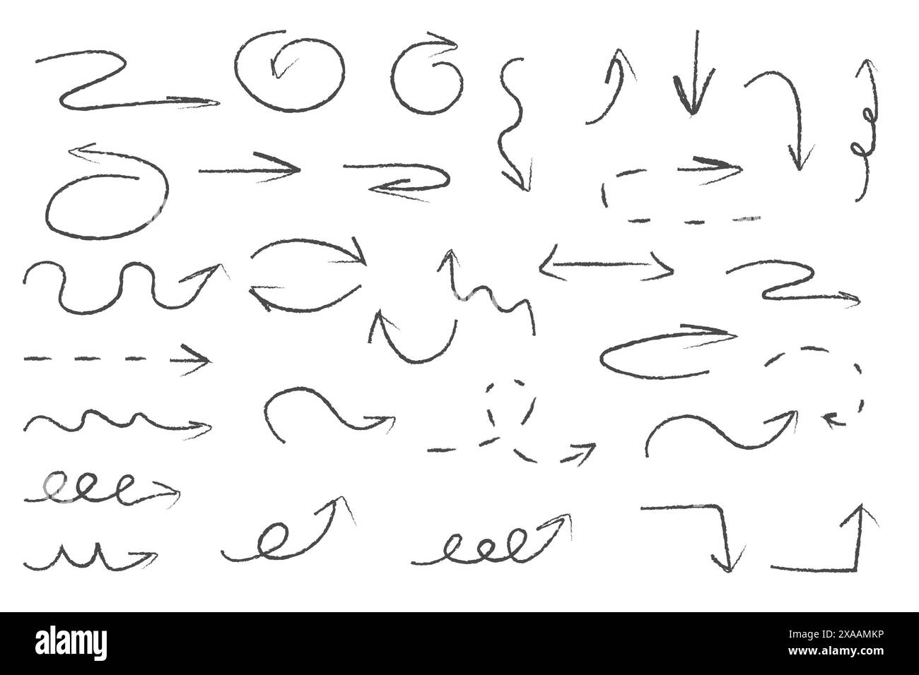 Hand drawn crayon arrow Cut Out Stock Images & Pictures - Alamy