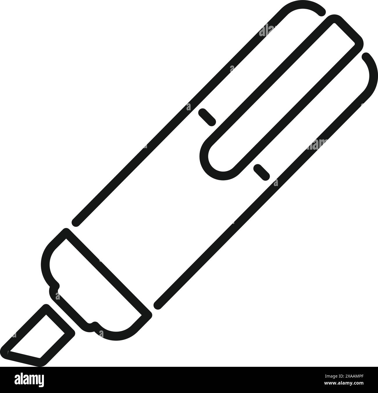 Vector illustration of a marker pen in a simple line art style ...