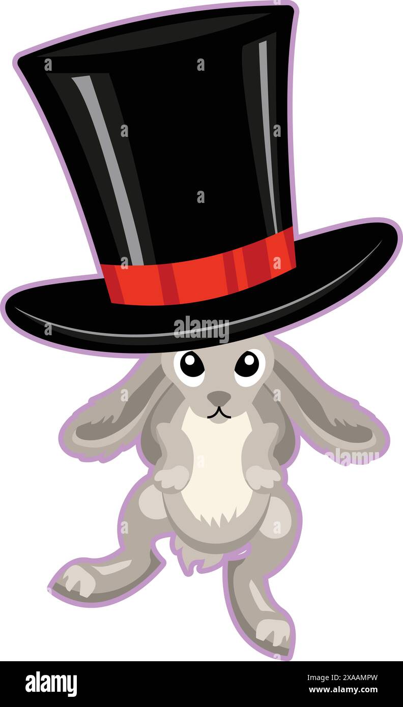 Rabbit wearing top hat Stock Vector Images - Alamy