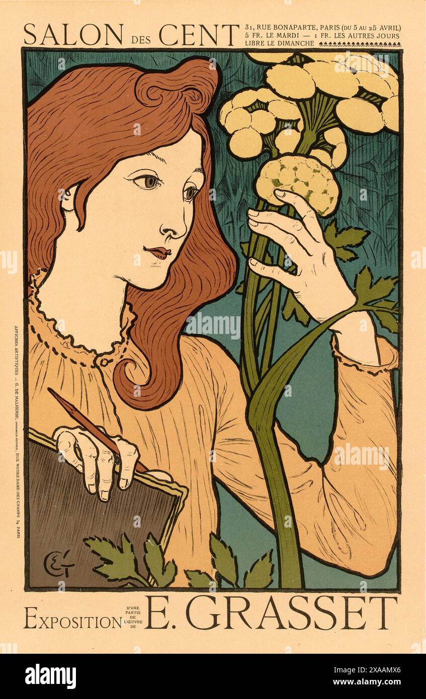 Salon des Cent . Vintage Art Nouveau Illustration Poster by Swiss ...