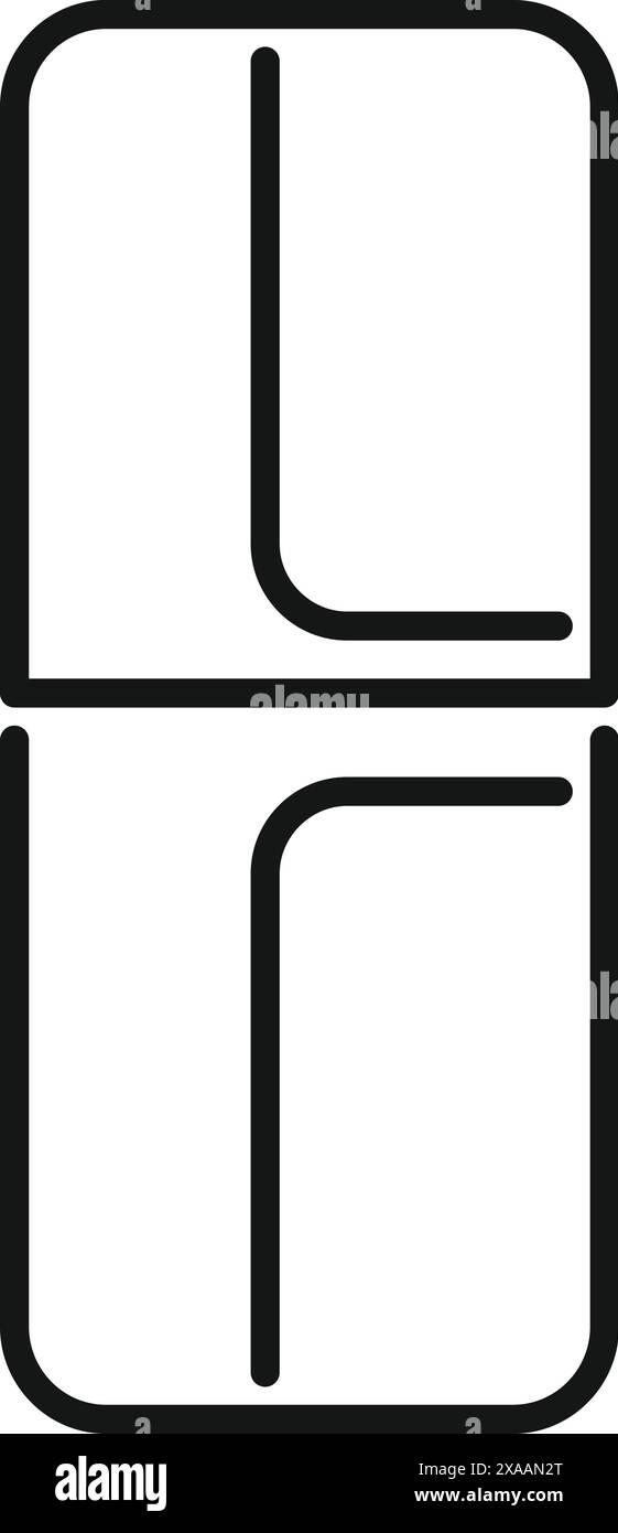 Minimalistic vector line drawing of a fridge, suitable for icons ...