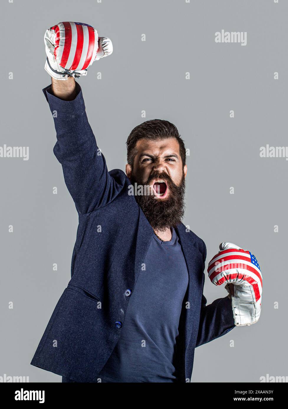 Boxer pose usa flag hi-res stock photography and images - Alamy