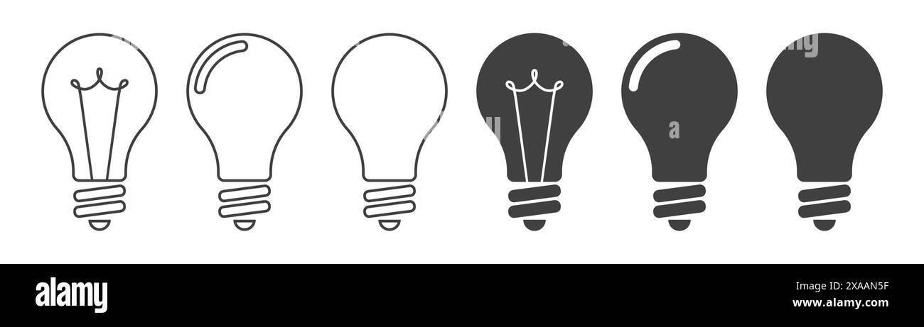 light bulb icon on white background Stock Vector Image & Art - Alamy