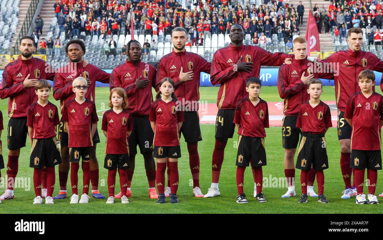Belgium's Yannick Carrasco, Belgium's Lois Openda, Belgium's Johan ...