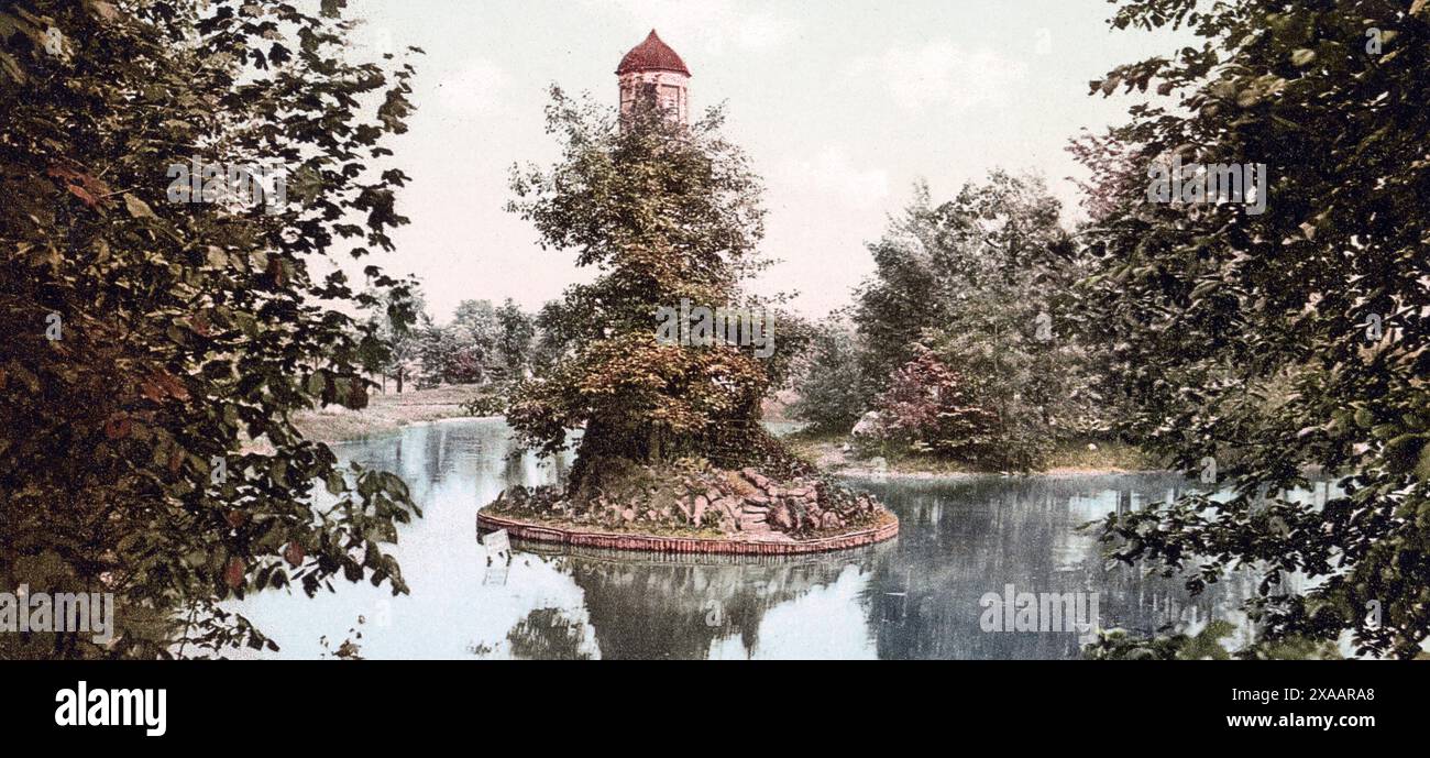 Michigan, the lighthouse, Palmer Park, Detroit, circa 1900 Stock Photo ...