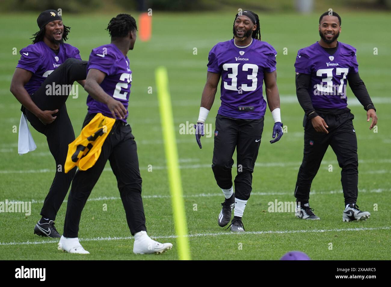 Minnesota Vikings running back Aaron Jones (33) stands on the field ...