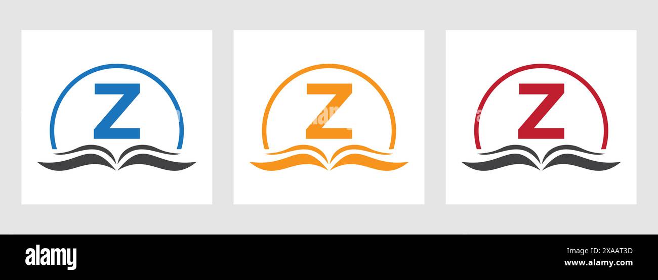 Letter Z Education Logo Book Concept. Training Career Sign, University ...