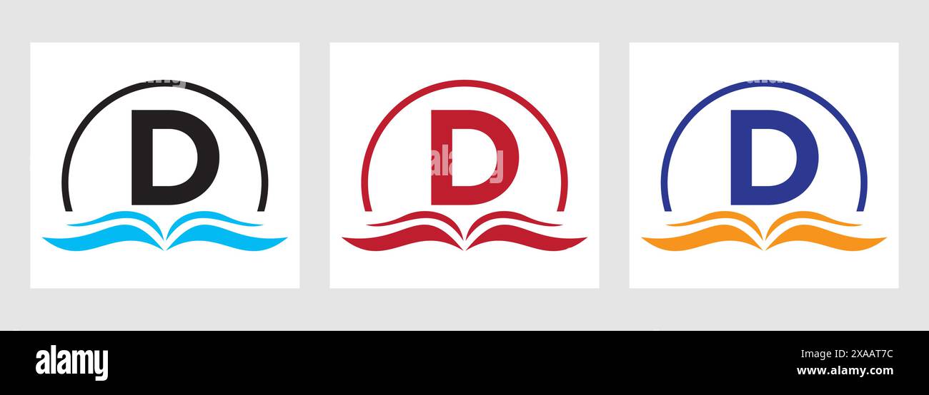Letter D Education Logo Book Concept. Training Career Sign, University ...