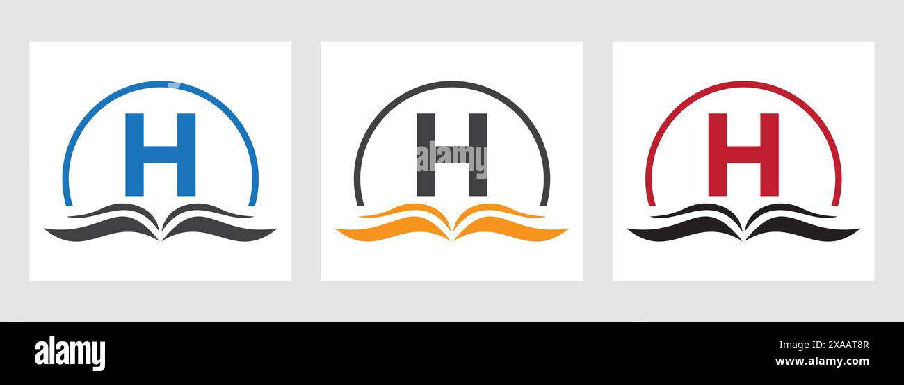 Letter H Education Logo Book Concept. Training Career Sign, University ...
