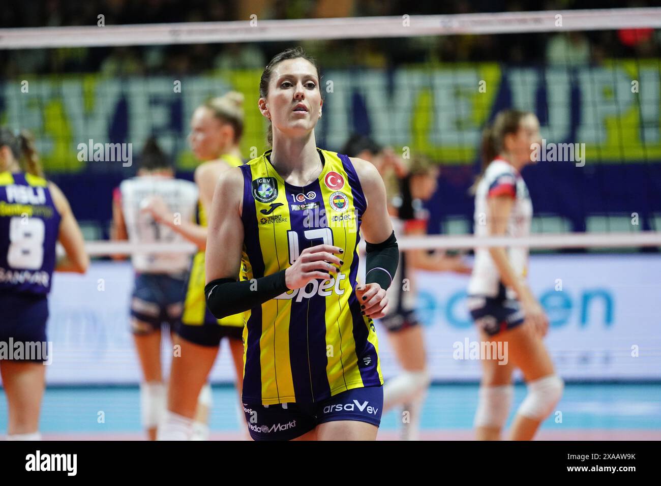 ISTANBUL, TURKIYE - JANUARY 16, 2024: Bojana Drca in Fenerbahce Opet vs ...