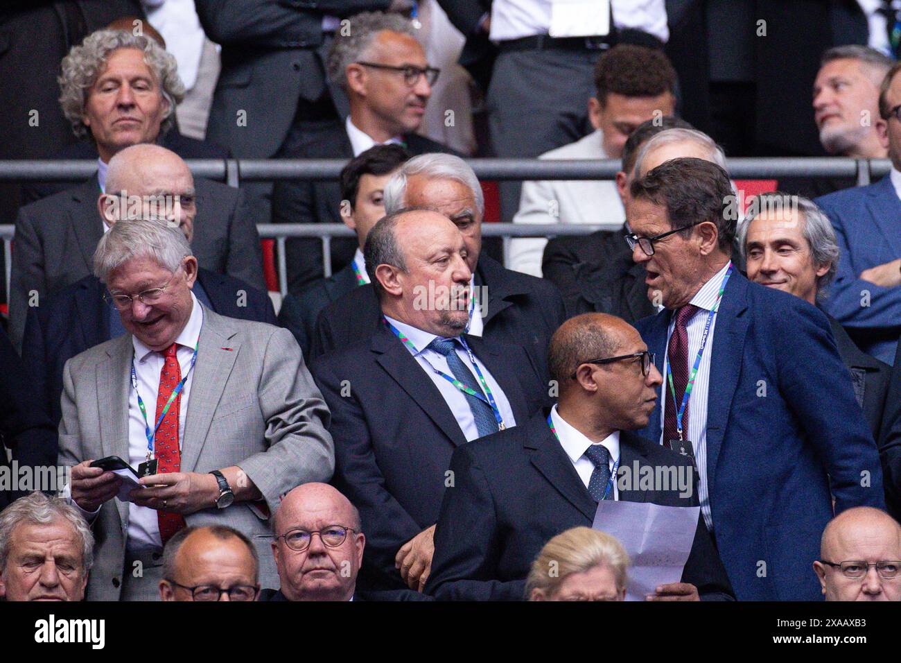 Sir Alex Ferguson, Rafa Benitez and Fabio Capello before the UEFA ...