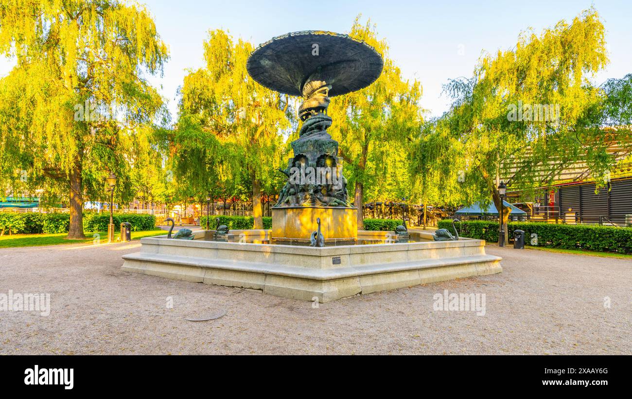 Molins Fountain stands as a centerpiece in Kings Garden, Stockholm ...