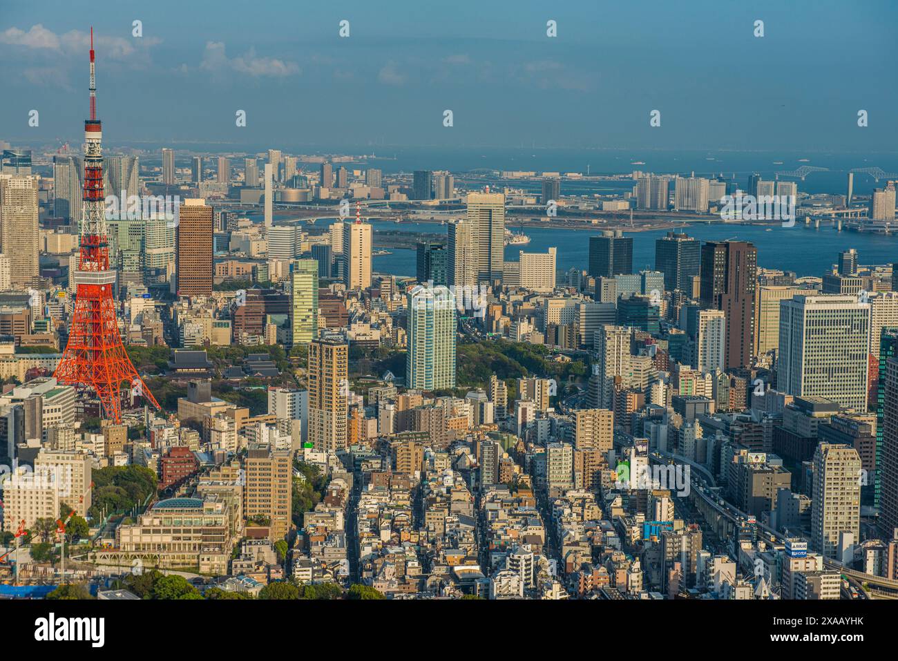 View over Tokyo with the Tokyo Tower, from the Mori Tower, Roppongi ...