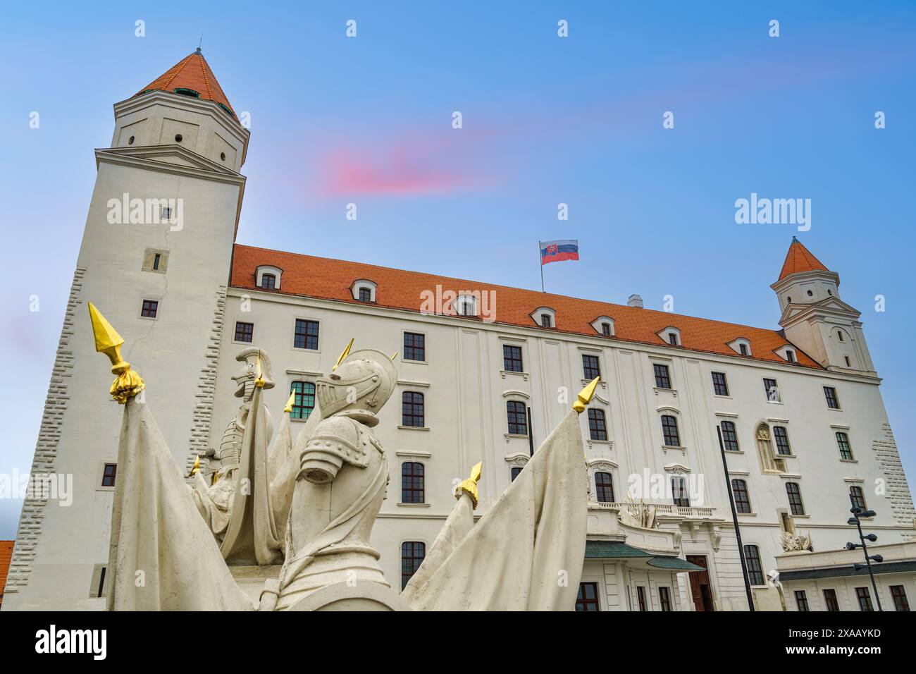 Stone Guards statues at Vienna Gate before Bratislava Baroque Castle ...