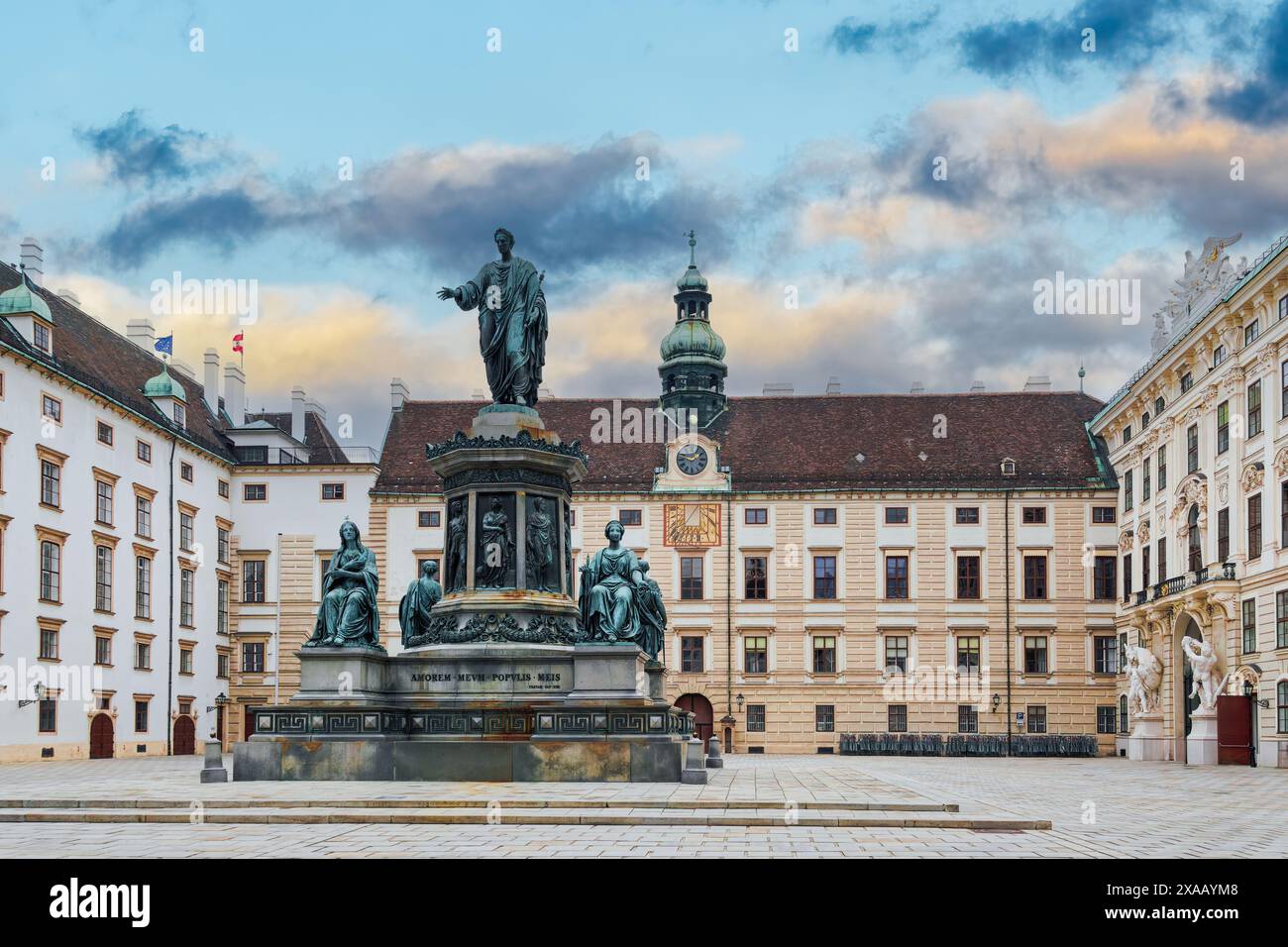 Emperor Franz II 1846 bronze statue on the courtyards of Hofburg ...