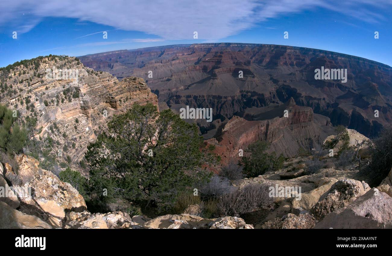 Grand Canyon viewed from Powell Point under moonlight, Grand Canyon ...
