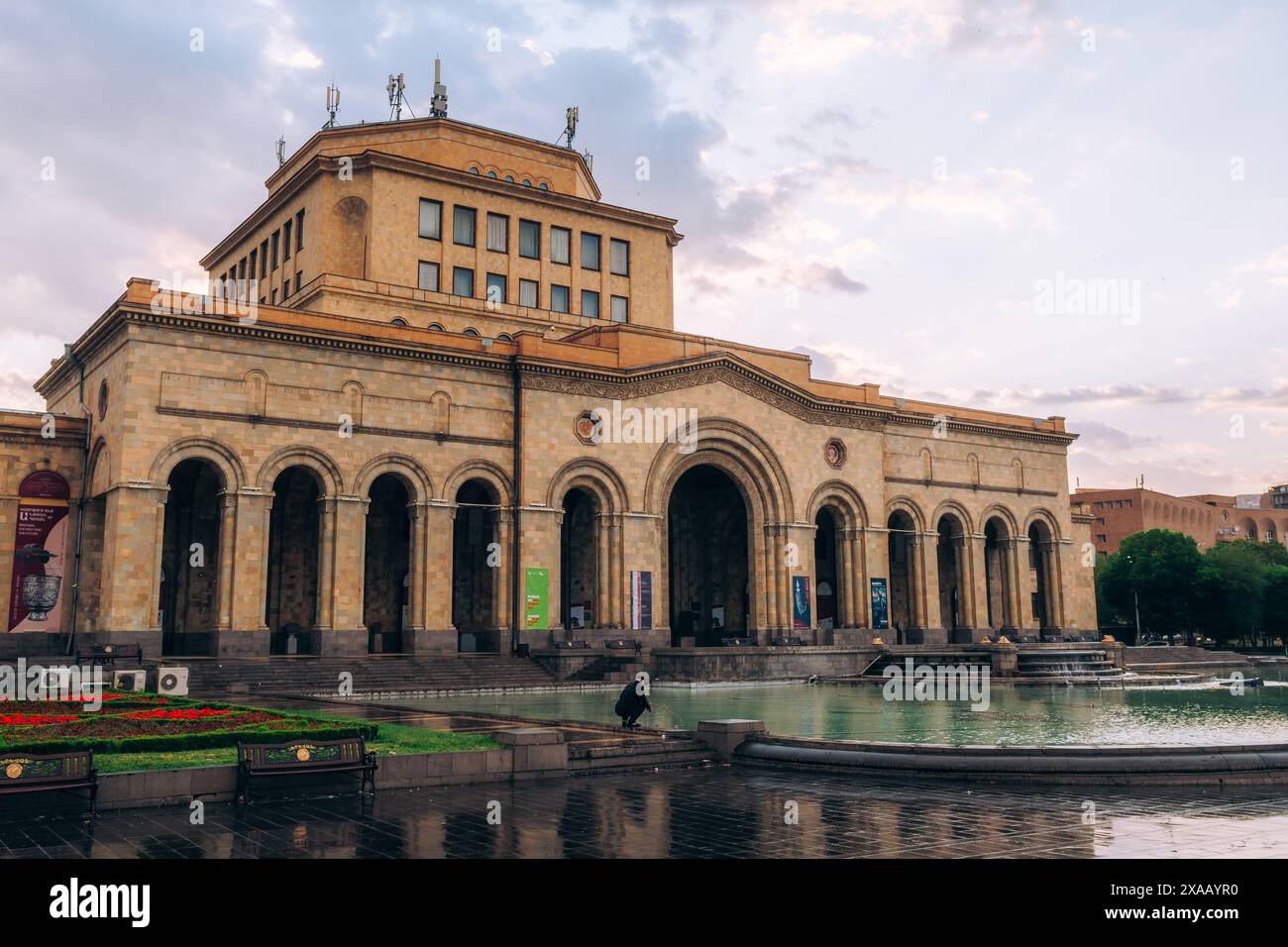 Republic Square and the National History Museum of Armenia in Yerevan ...