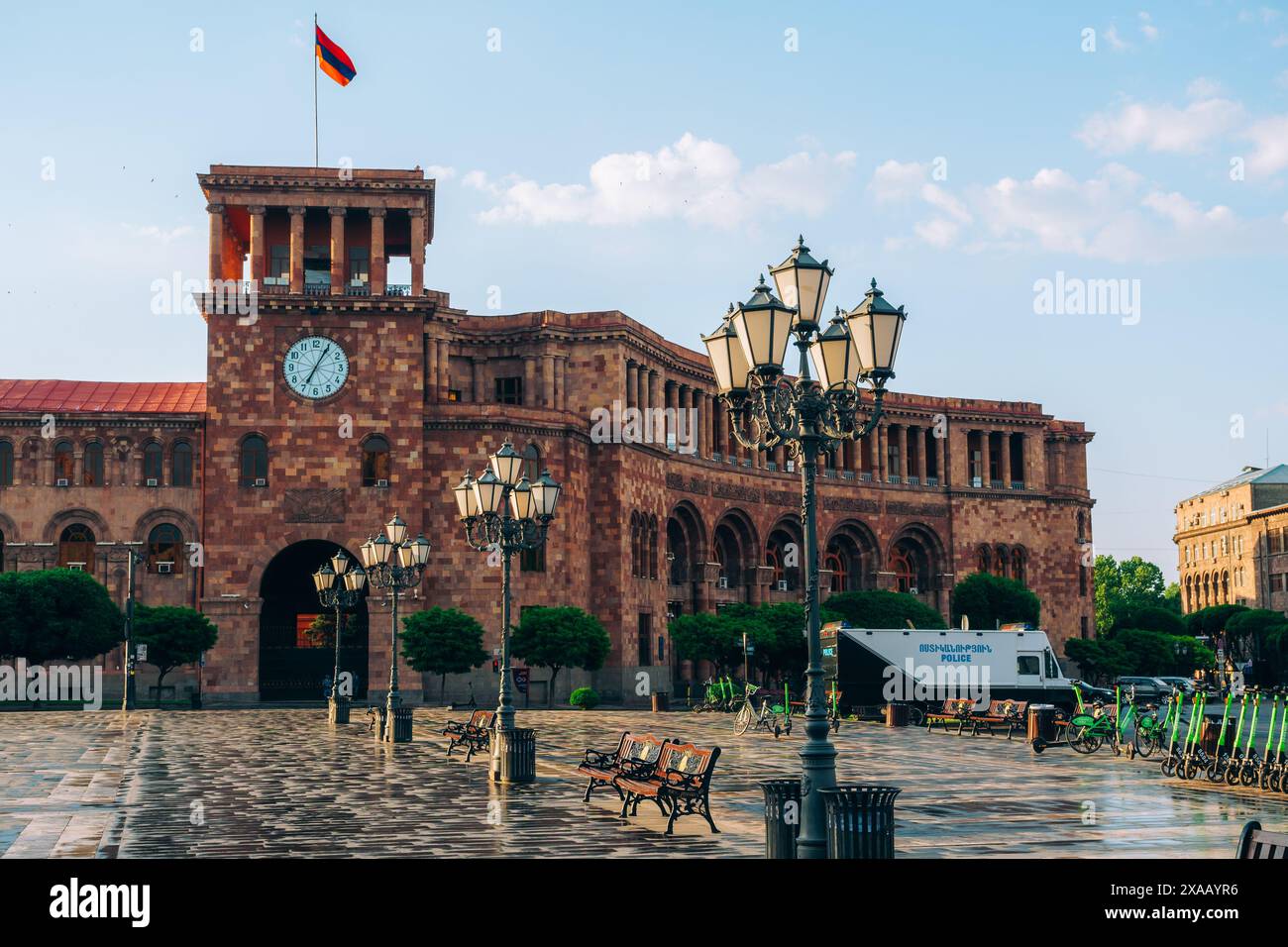 Republic Square and the Government Palace in Yerevan, Armenia (Hayastan ...