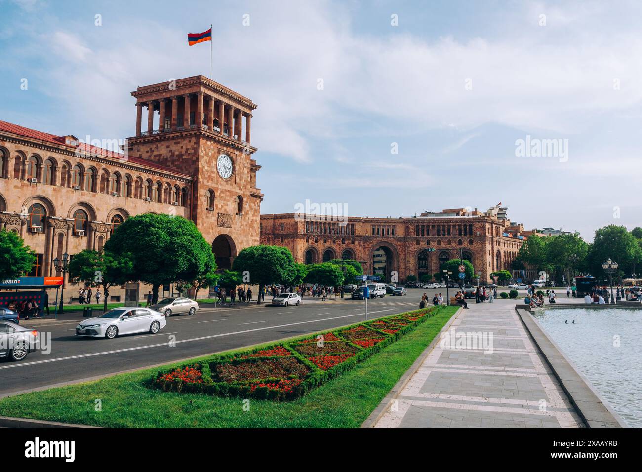 Republic Square and the Government Palace in Yerevan, Armenia (Hayastan ...