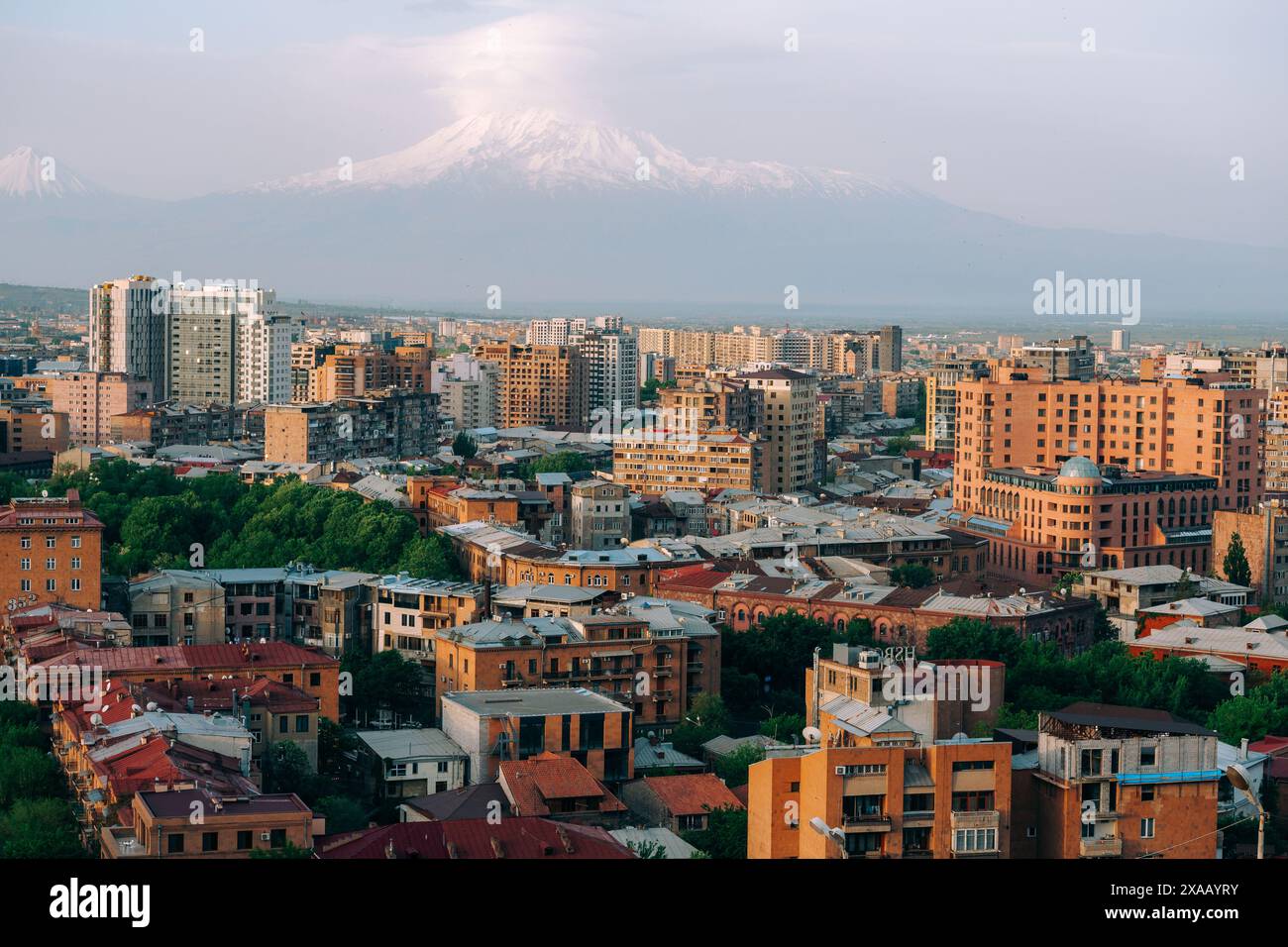 The view of Mount Ararat from the Cascade Complex in Yerevan, Armenia ...