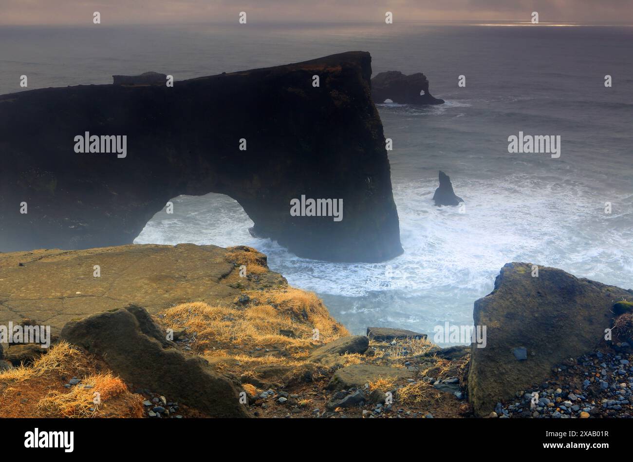 Gatklettur rock arch, Snaefellsnes Peninsula, western Iceland, Polar ...