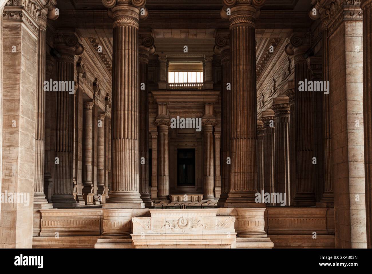 Monumental interior architecture in Palace of Justice (Palais de ...